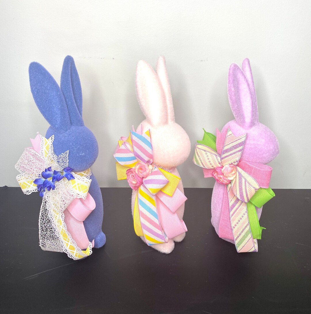 Flocked Bunny, Flocked Easter Bunny, Flocked Rabbit, Flocked Bunny ...