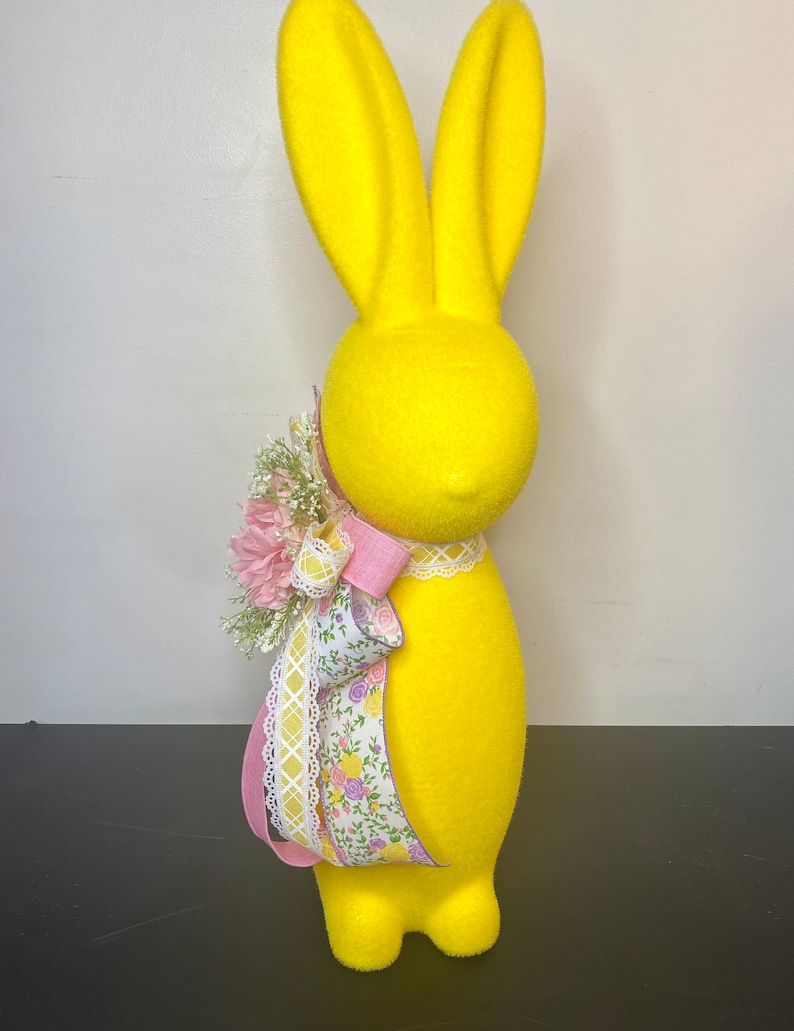 XL Flocked Bunny Flocked Easter Bunny Flocked Rabbit Button - Etsy