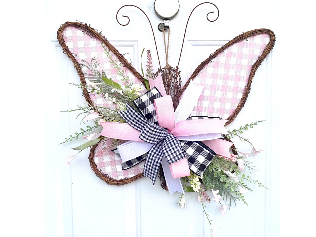Butterfly Door Hanger, Butterfly Wreath, Spring Butterfly Wreath ...