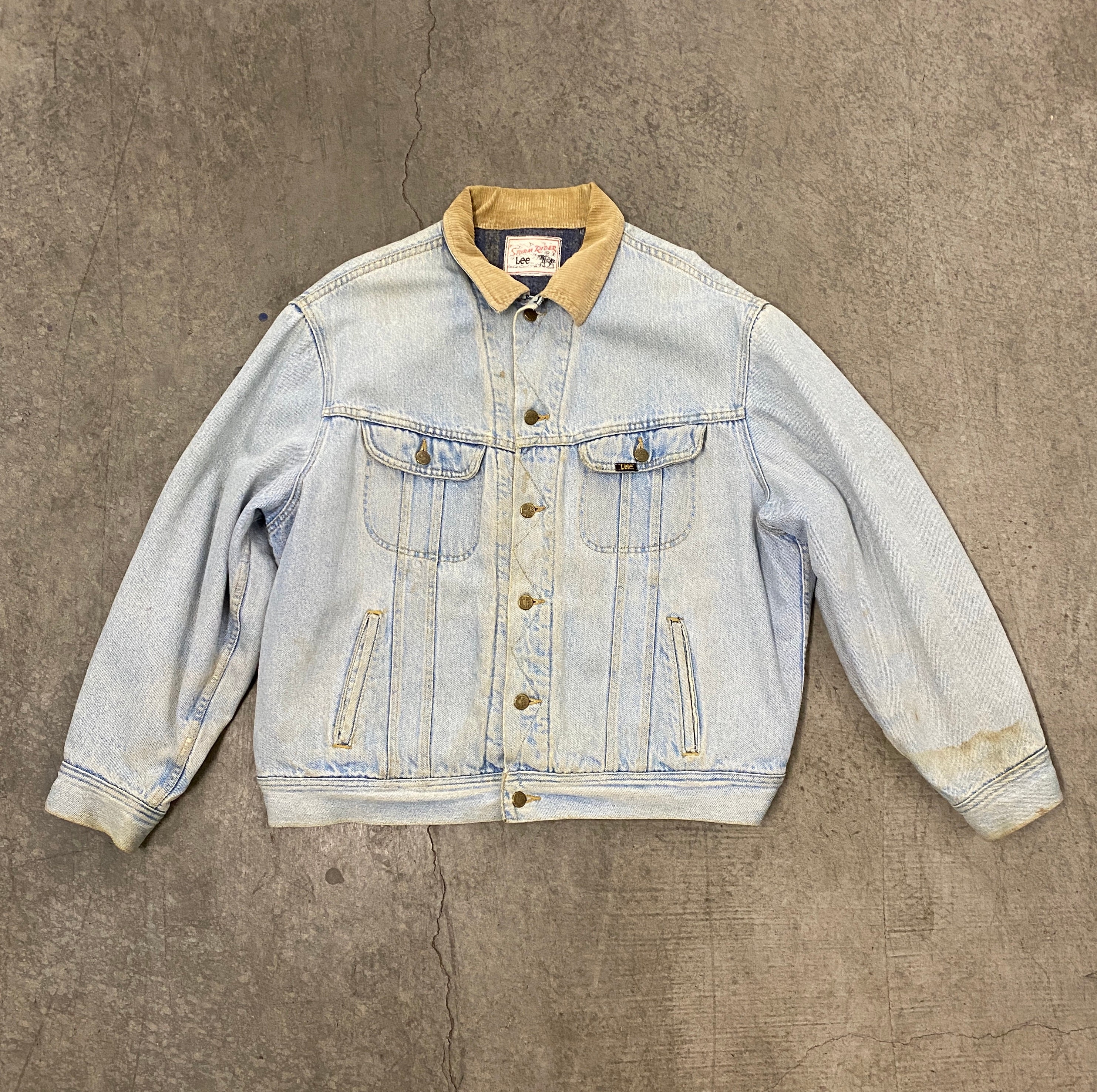 Vintage Lee Storm Rider Mens Jean Denim Corduroy Collar Vintage Lee Storm Rider Mens Jean Denim Corduroy Collar