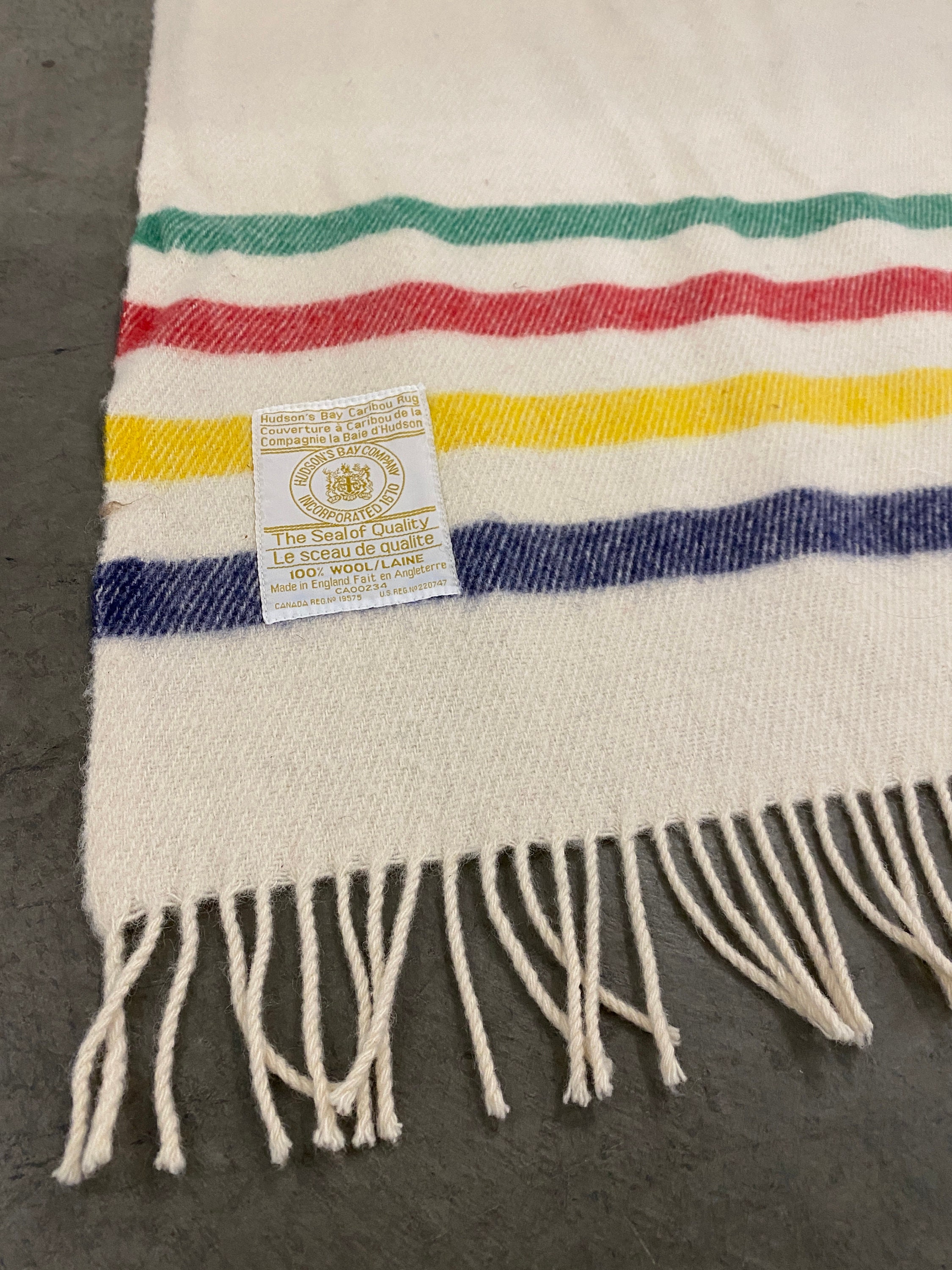 Vintage Hudson's Bay Caribou Rug 100% Wool - Etsy.de