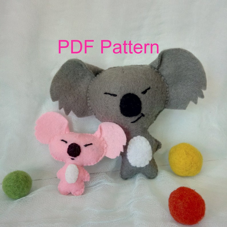 Koala Pattern PDF KOALA SEWING Make Your Own Felt Toy - Etsy