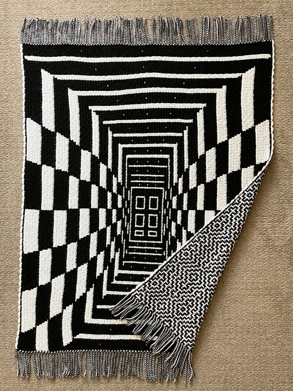 Blackwork Log Cabin Afghan PDF Crochet Pattern - Etsy Canada