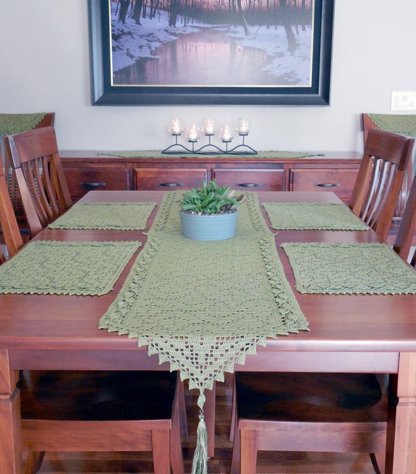 PATTERN Diamond Boho Table Runner, Table Runner, Crochet Pattern ...