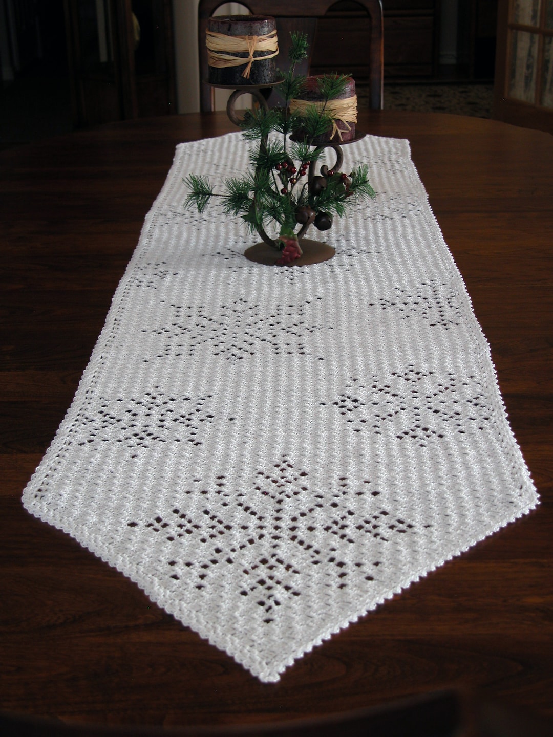 Cascading Snowflakes Table Runner (PDF Crochet Pattern) - Etsy