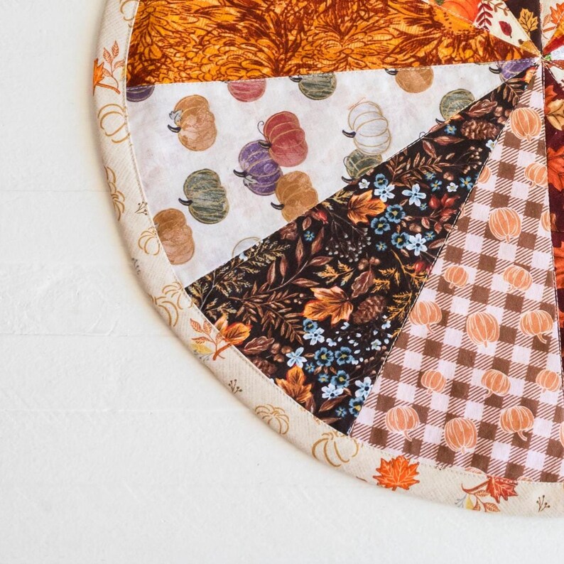 Fall Table Topper Quilted Handmade Patchwork Thanksgiving Centerpiece ...