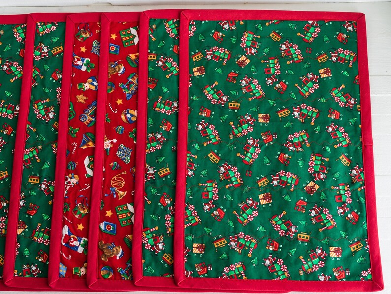 Handmade Christmas Quilted Placemats (set of 2) Quilted Table Decor - Etsy