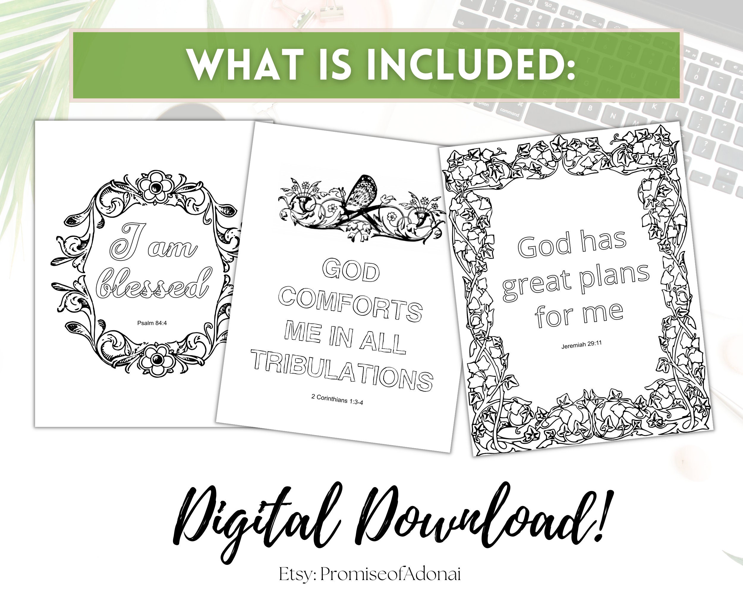 25-page Bible Affirmation Coloring Book, Proverb Affirmation Coloring ...