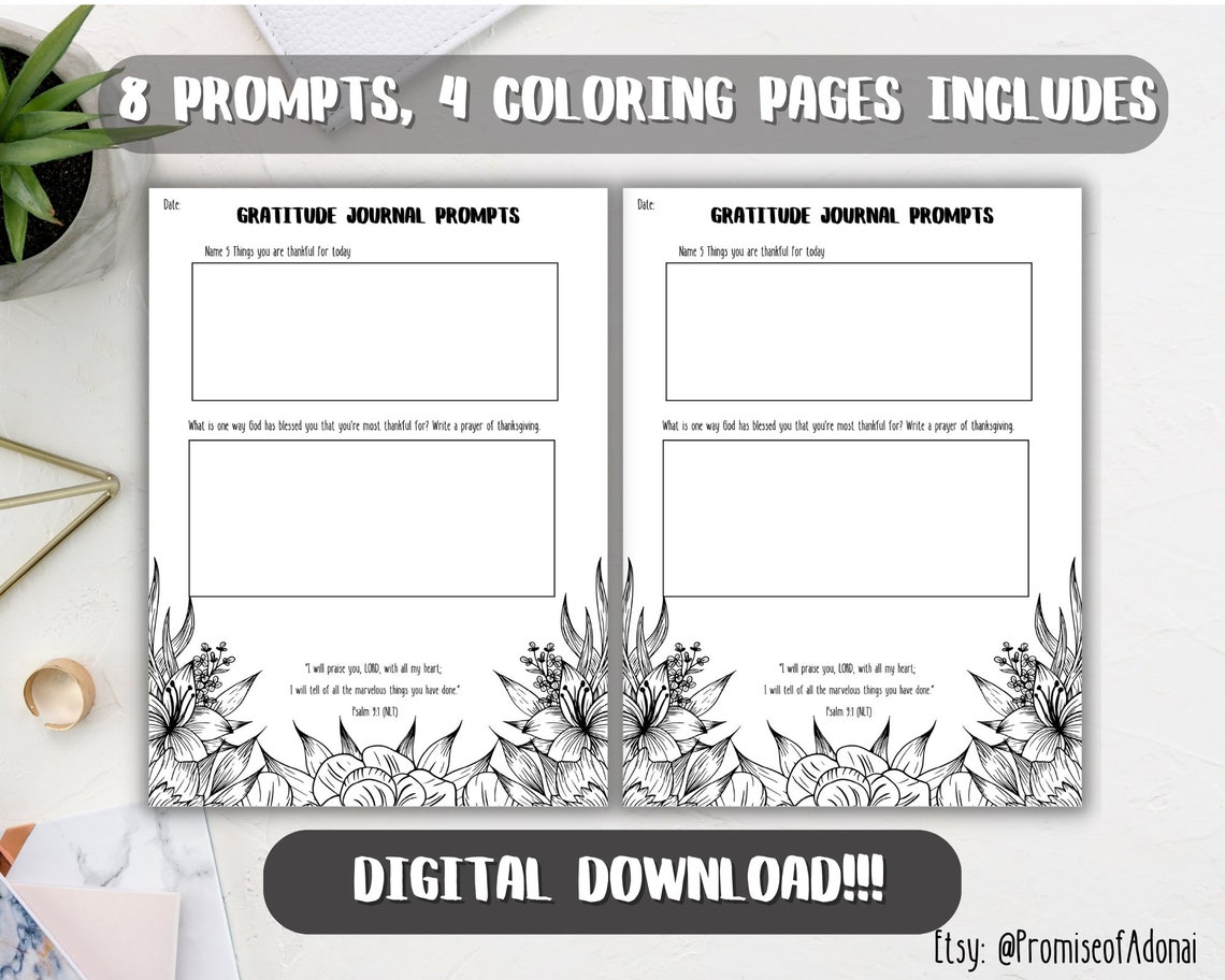 Gratitude Coloring Pages, Gratitude Journal, Printable Gratitude ...