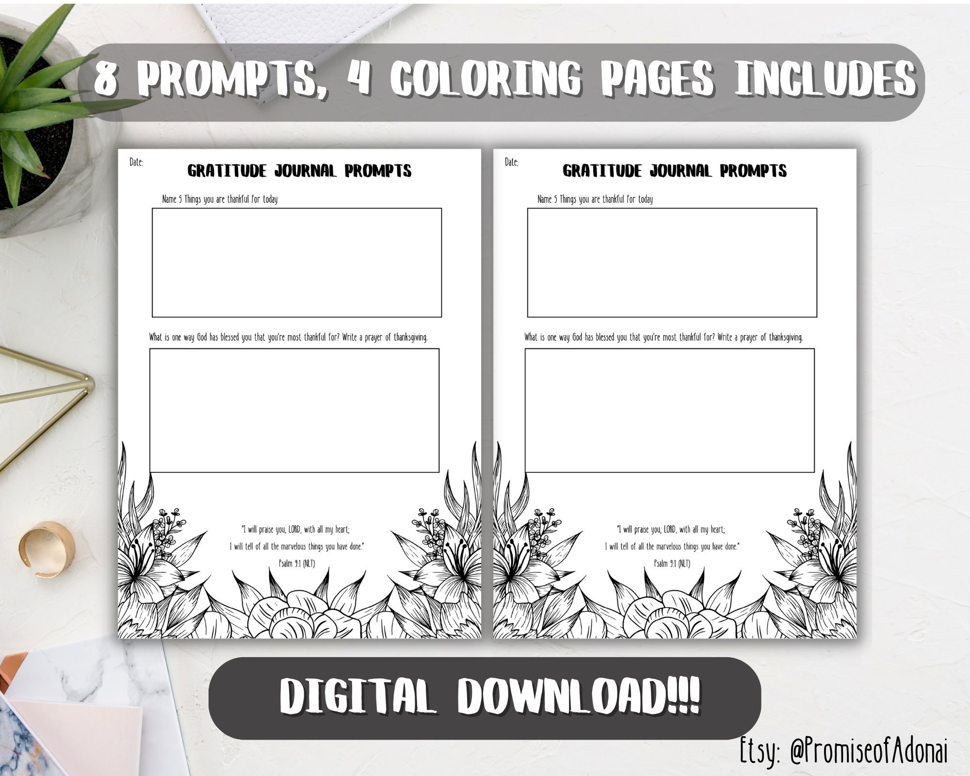 Gratitude Coloring Pages, Gratitude Journal, Printable Gratitude ...