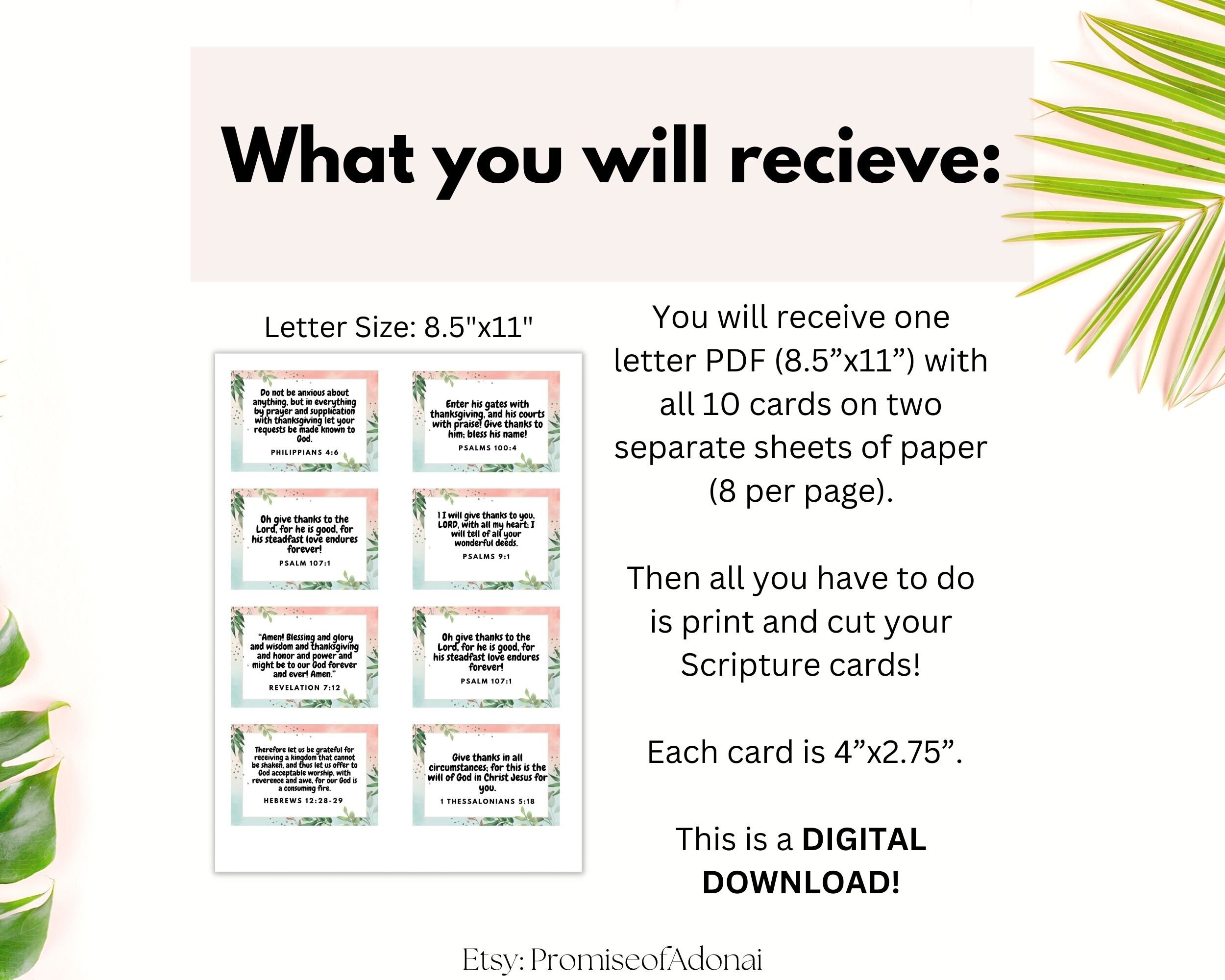 Printable Scripture Cards, Christian Encouragement Notes, Bible Memory ...