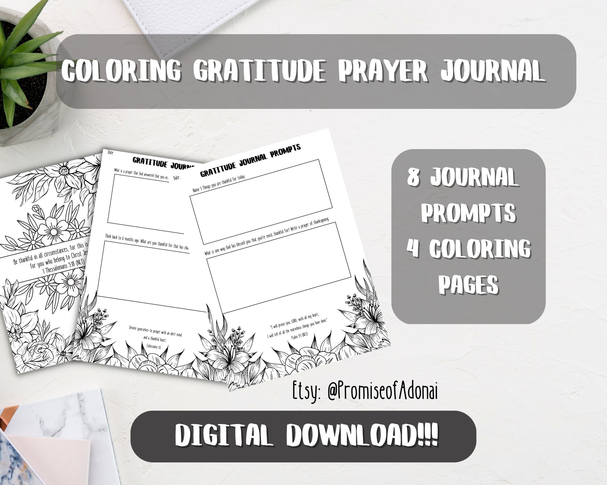 Gratitude Coloring Pages, Gratitude Journal, Printable Gratitude ...