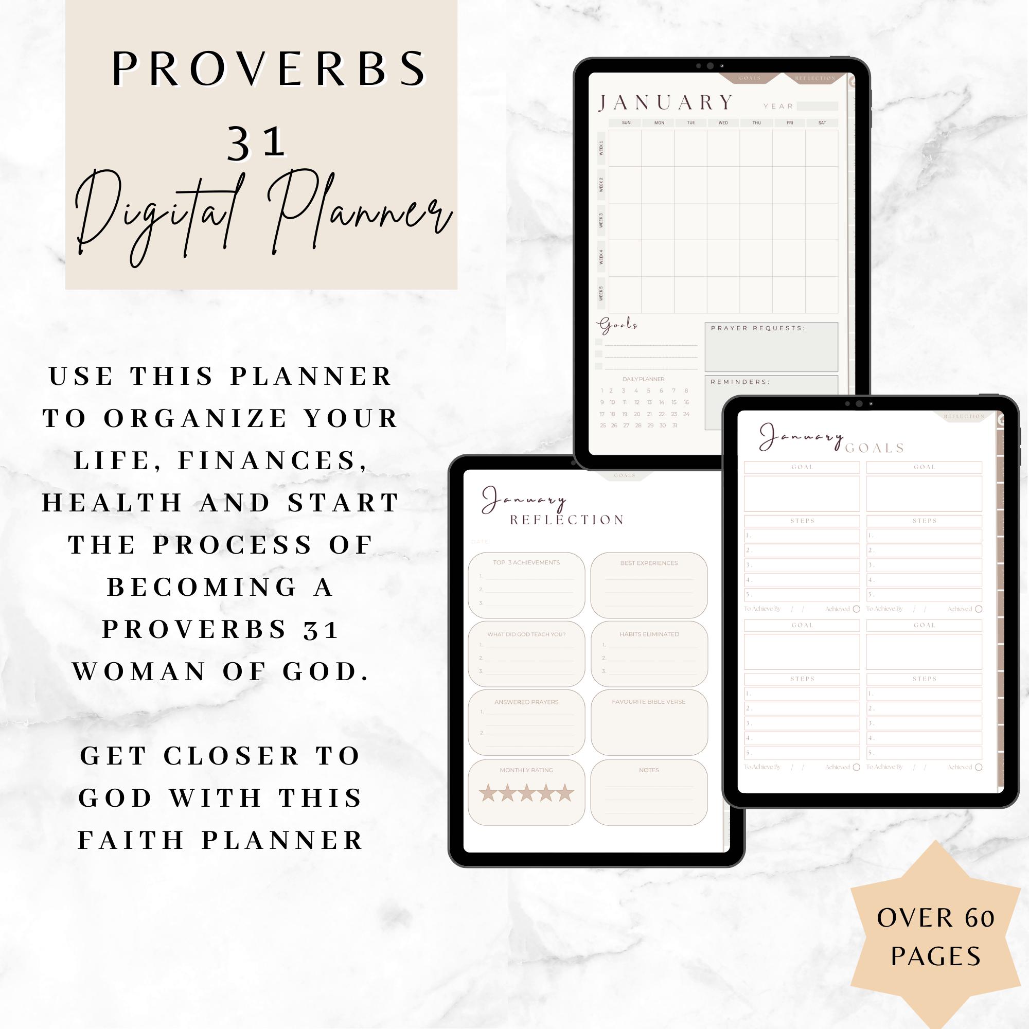 Proverbs 31 Planner, Christian Planner, 2025 Digital Planner, Prayer ...