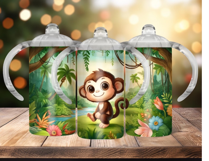 Monkey Sippy Cup - Etsy