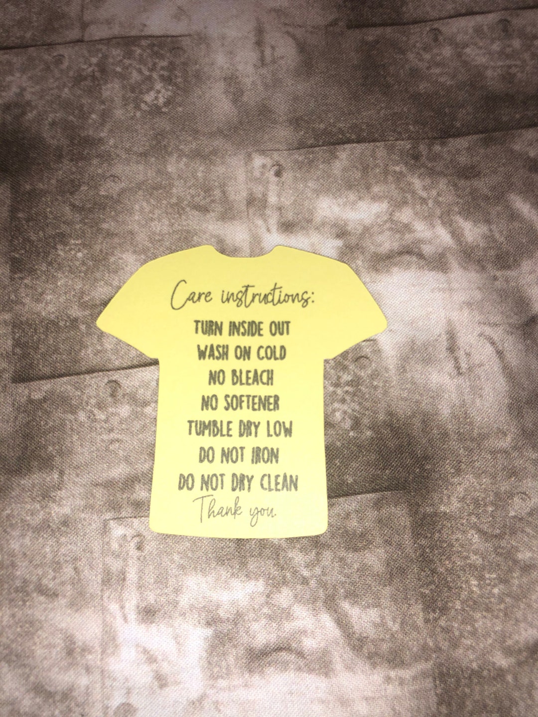 Shirt Care Instruction PNG, Garment Care Direction Cards - Etsy