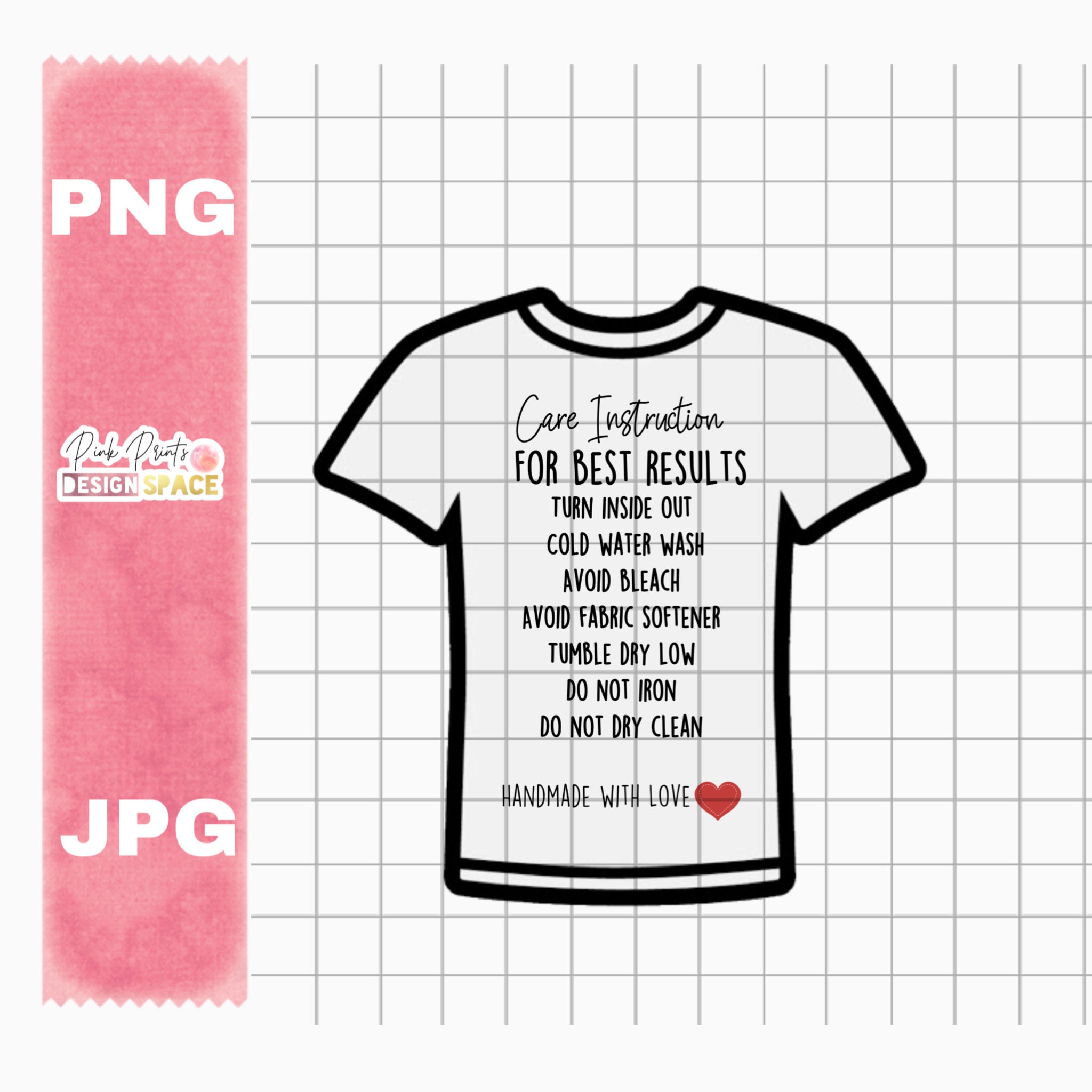 Shirt Care Instruction PNG Garment Care Direction Card File - Etsy