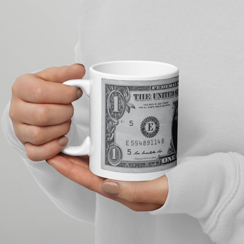One Dollar Bill Money George Washington White Glossy Mug - Etsy