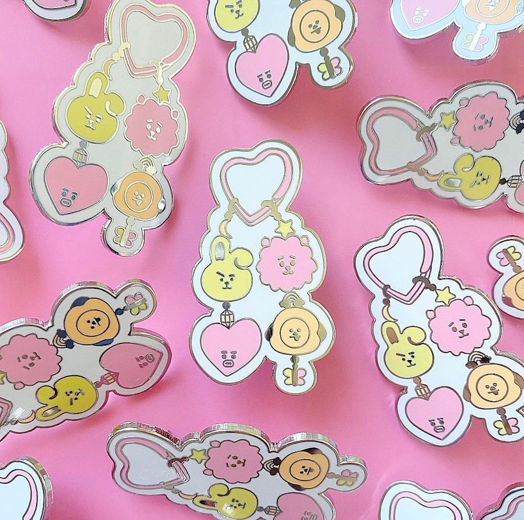 BTS Hugging Enamel Pin (FREE Pin With Purchase) - Etsy