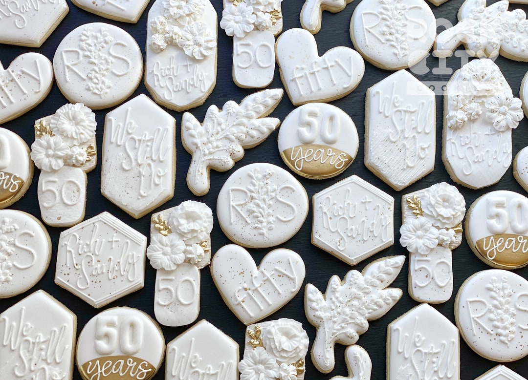 Anniversary Cookies, Anniversary Party Cookies, 50th Anniversary Party ...