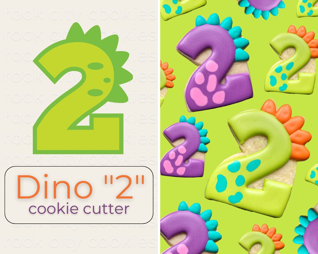 DINOSAUR NUMBER 2 Cookie Cutter Dinosaur Cookie Cutter Perfect for Dino ...