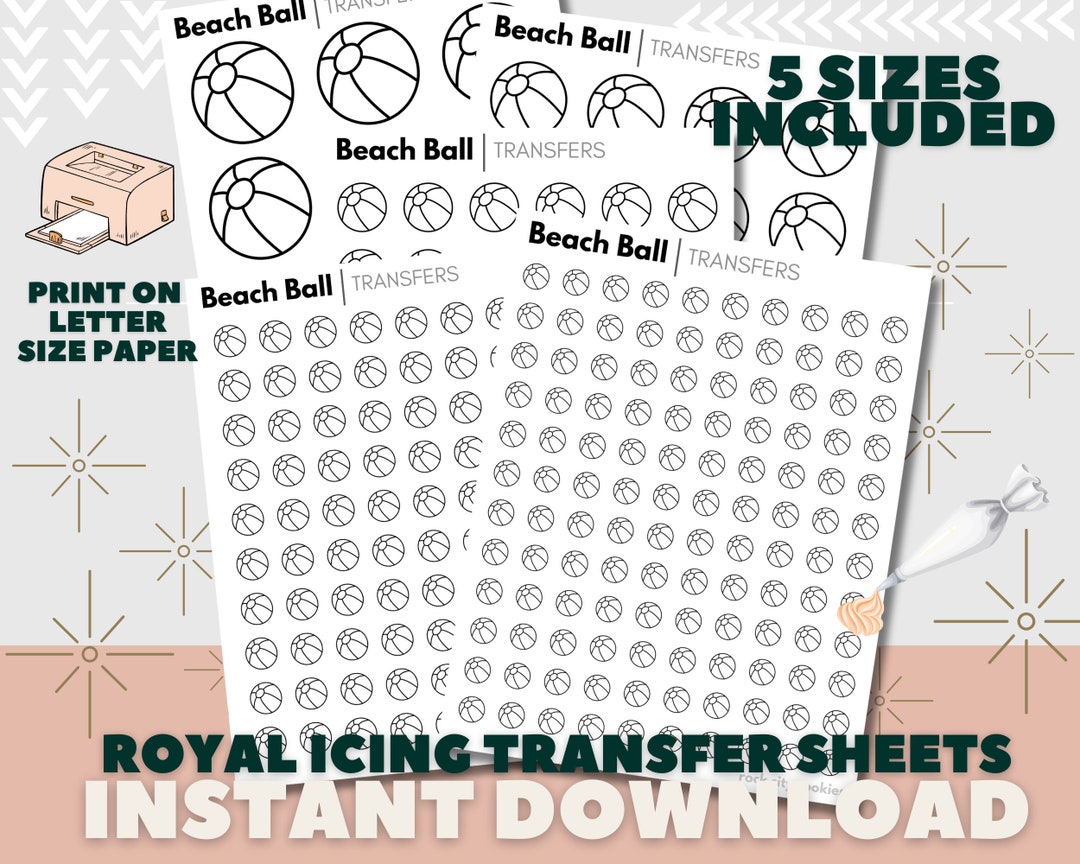 BEACH Ball Royal Icing Transfer Sheets INSTANT - Etsy