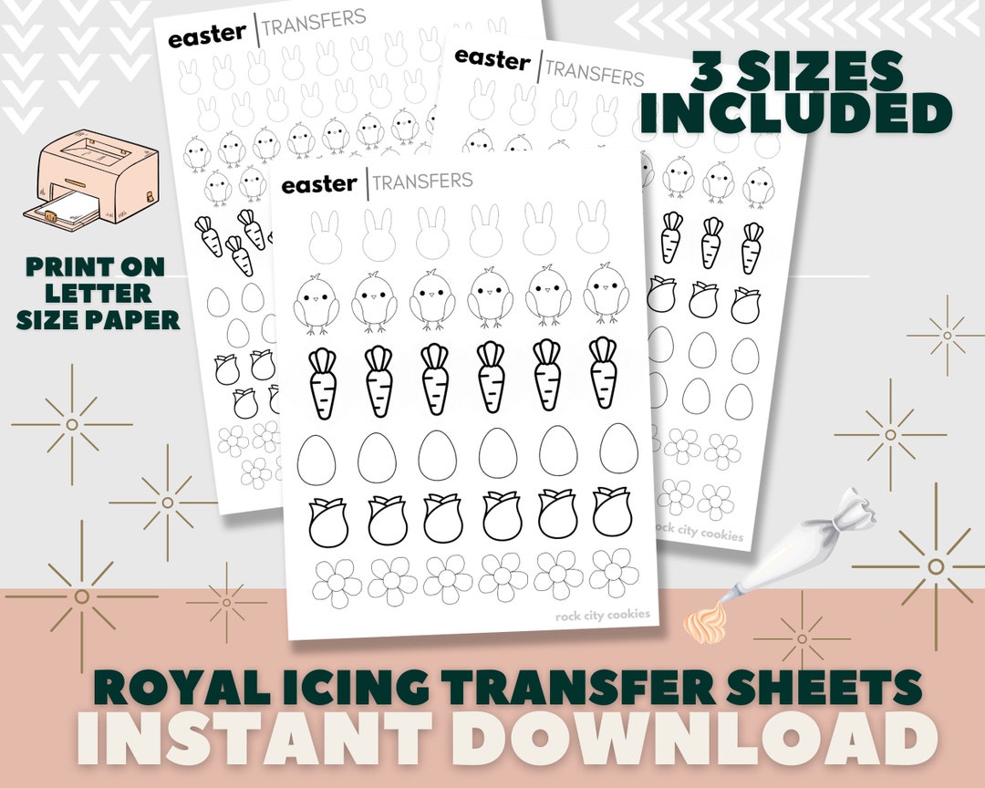 EASTER Royal Icing Transfer Sheets INSTANT DOWNLOAD - Etsy