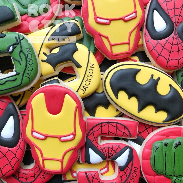 Superhero Cookies - Etsy