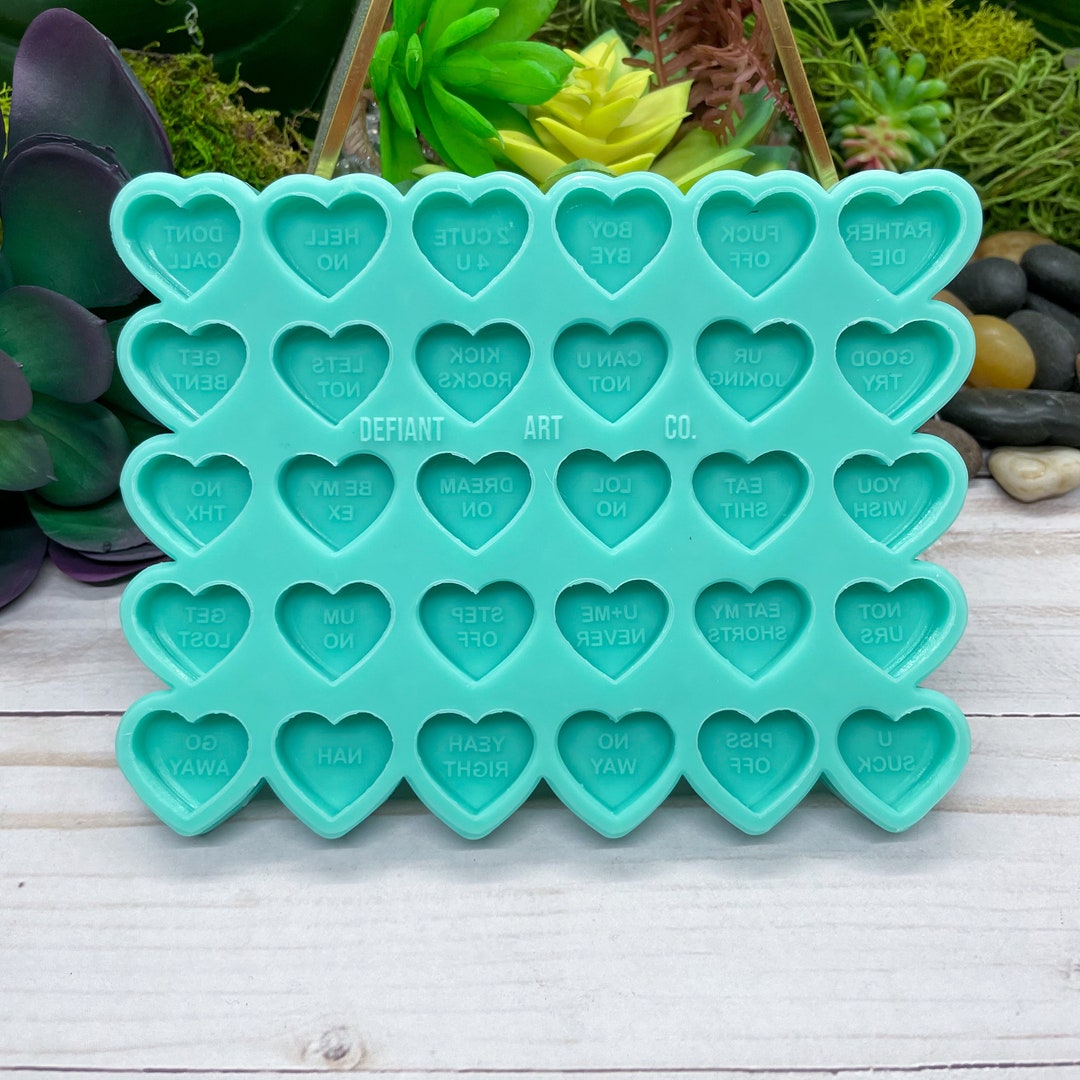 Rude Candy Heart Silicone Mold, Resin, Clay, Soap - Etsy