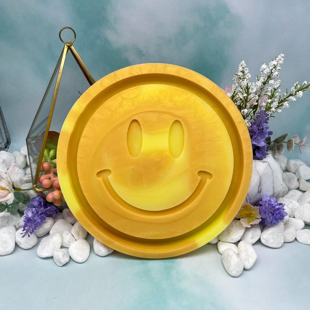 Smiley Face Silicone Trinket Tray Mold for Resin, Jesmonite, Clay, Soap ...