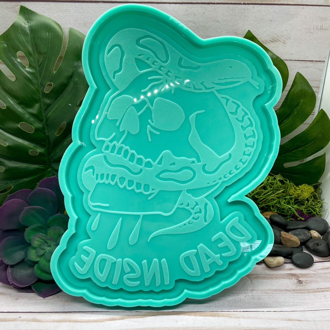 Dead Inside Skull Silicone Tray Mold for Resin, Jesmonite, Clay, Soap ...
