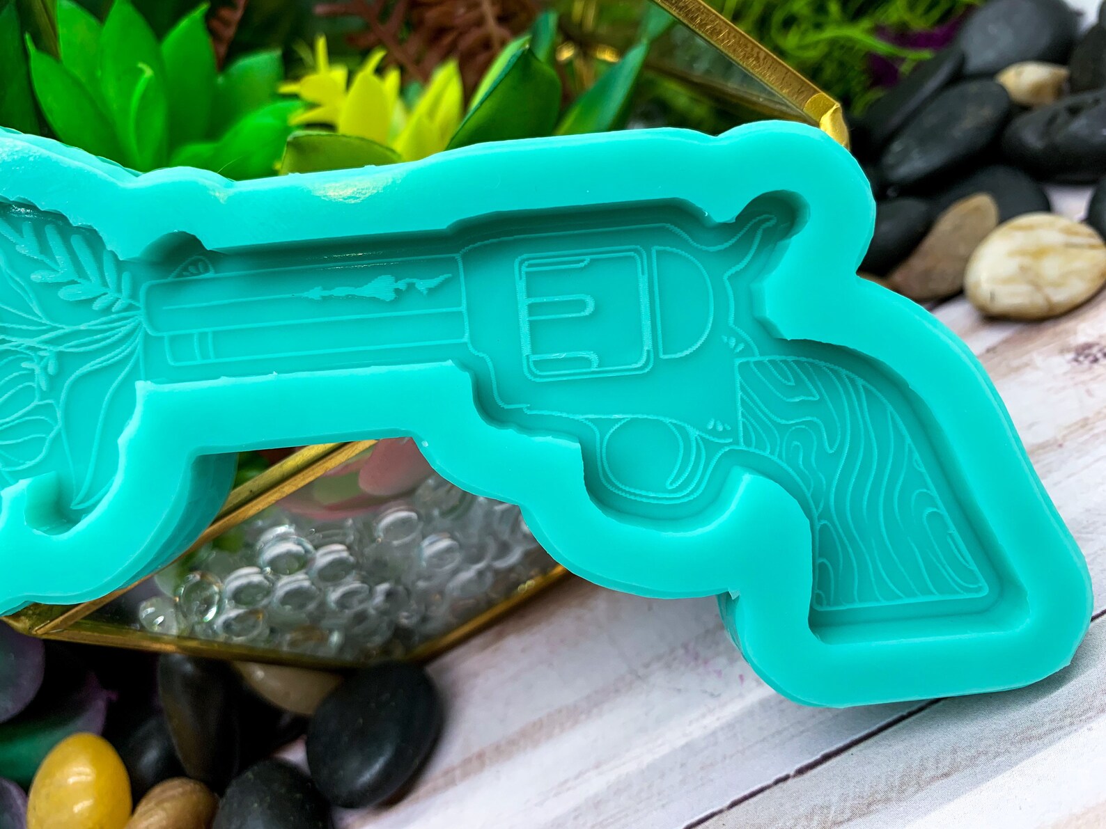 Floral Revolver Gun Food Safe Silicone Mold for Resin - Etsy
