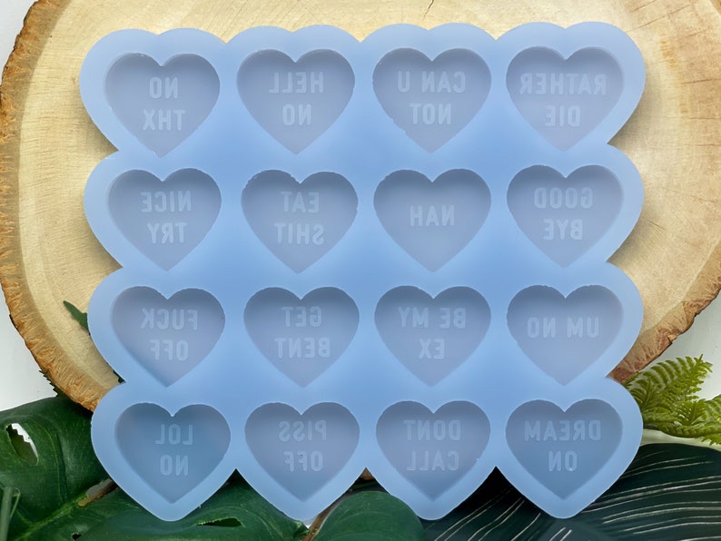 Rude Candy Heart Silicone Mold, Resin, Soap, Wax Melts - Etsy