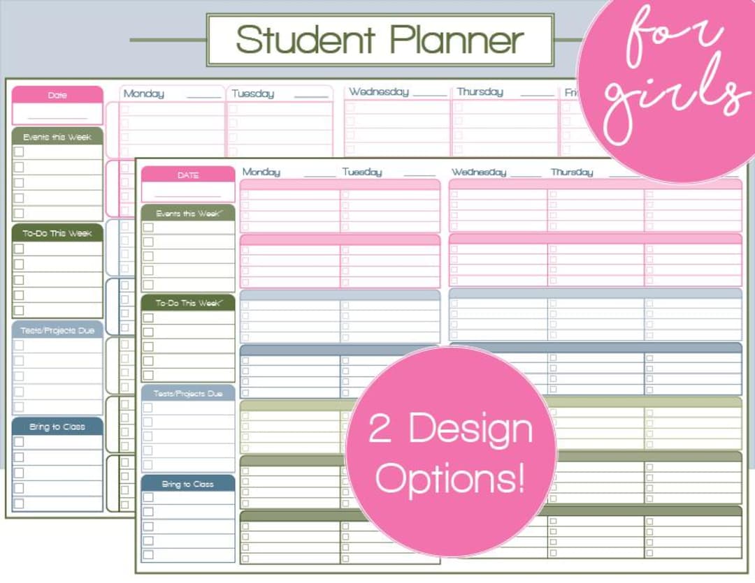 2025-26 Student Planner for Girls: Homeschool / Private School / Public ...