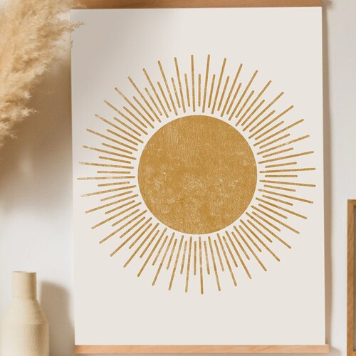 Sun Art Print Abstract Sun Art Print Mid Century Modern Art - Etsy