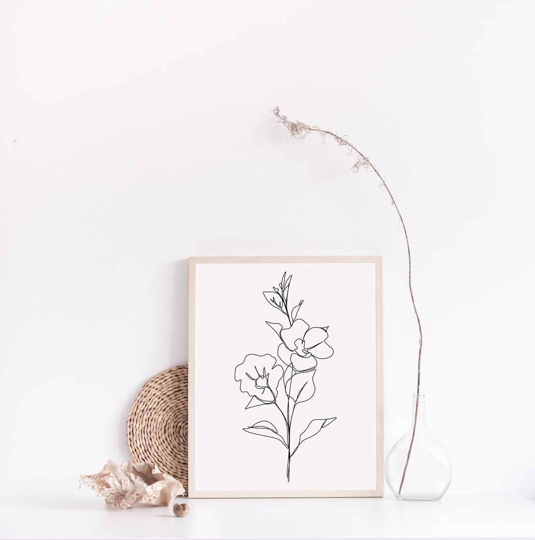 Simple Line Art Minimalist Art Print Boho Art Fine Line - Etsy