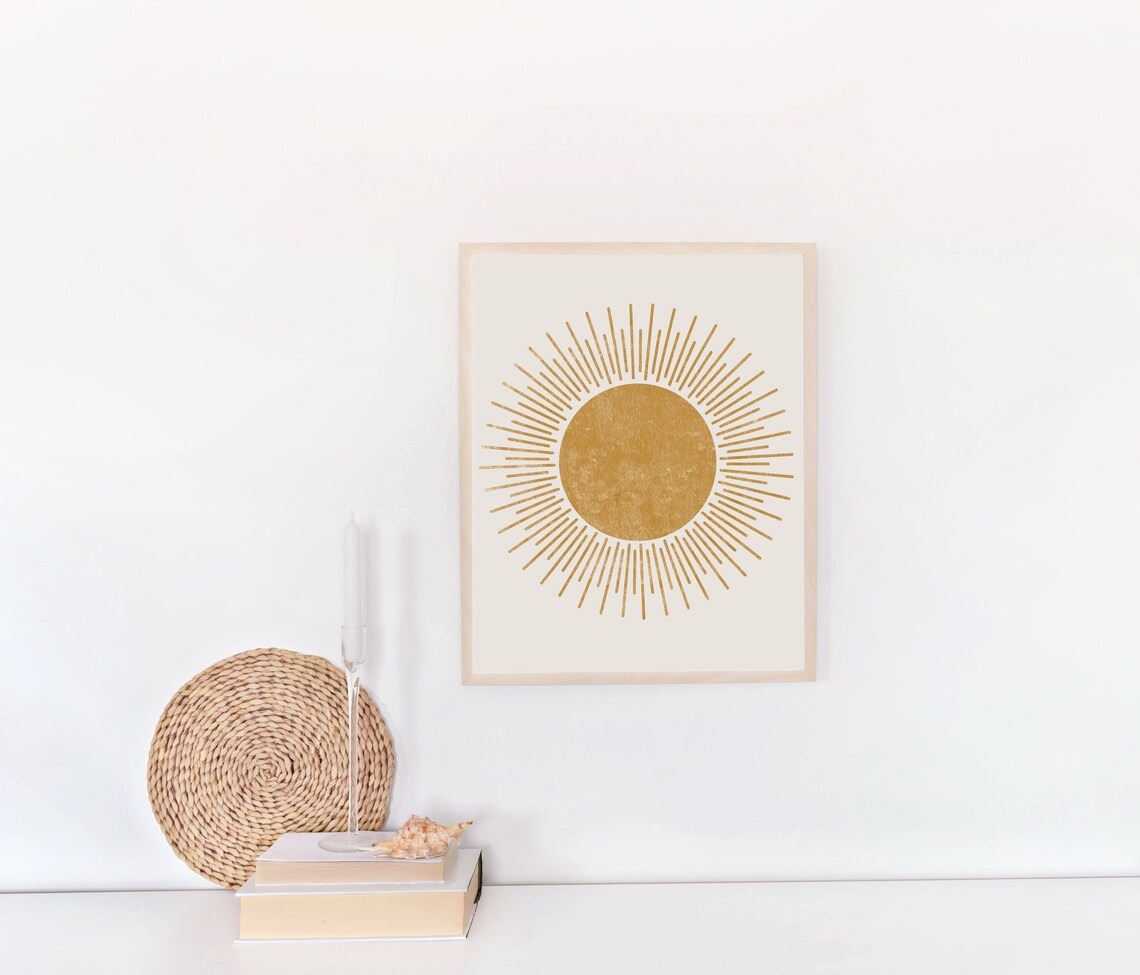 Sun Art Print Abstract Sun Art Print Mid Century Modern Art - Etsy