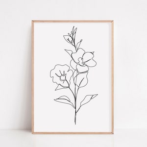 Simple Line Art Minimalist Art Print Boho Art Fine Line - Etsy