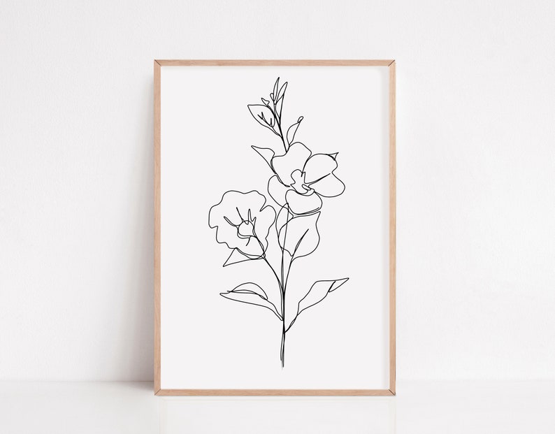 Simple line art minimalist art print boho art fine line | Etsy