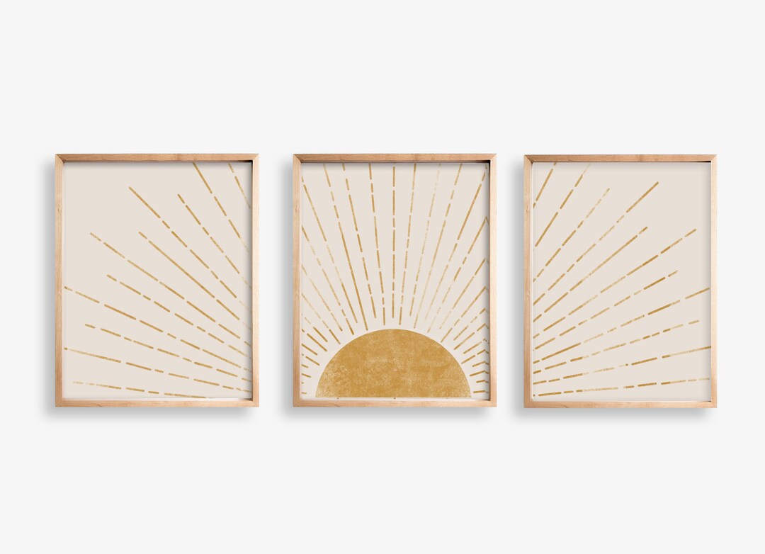 Boho Set of 3 Boho Sun Art Bohemian Art Boho Wall Decor - Etsy