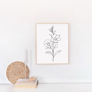 Simple Line Art Minimalist Art Print Boho Art Fine Line - Etsy