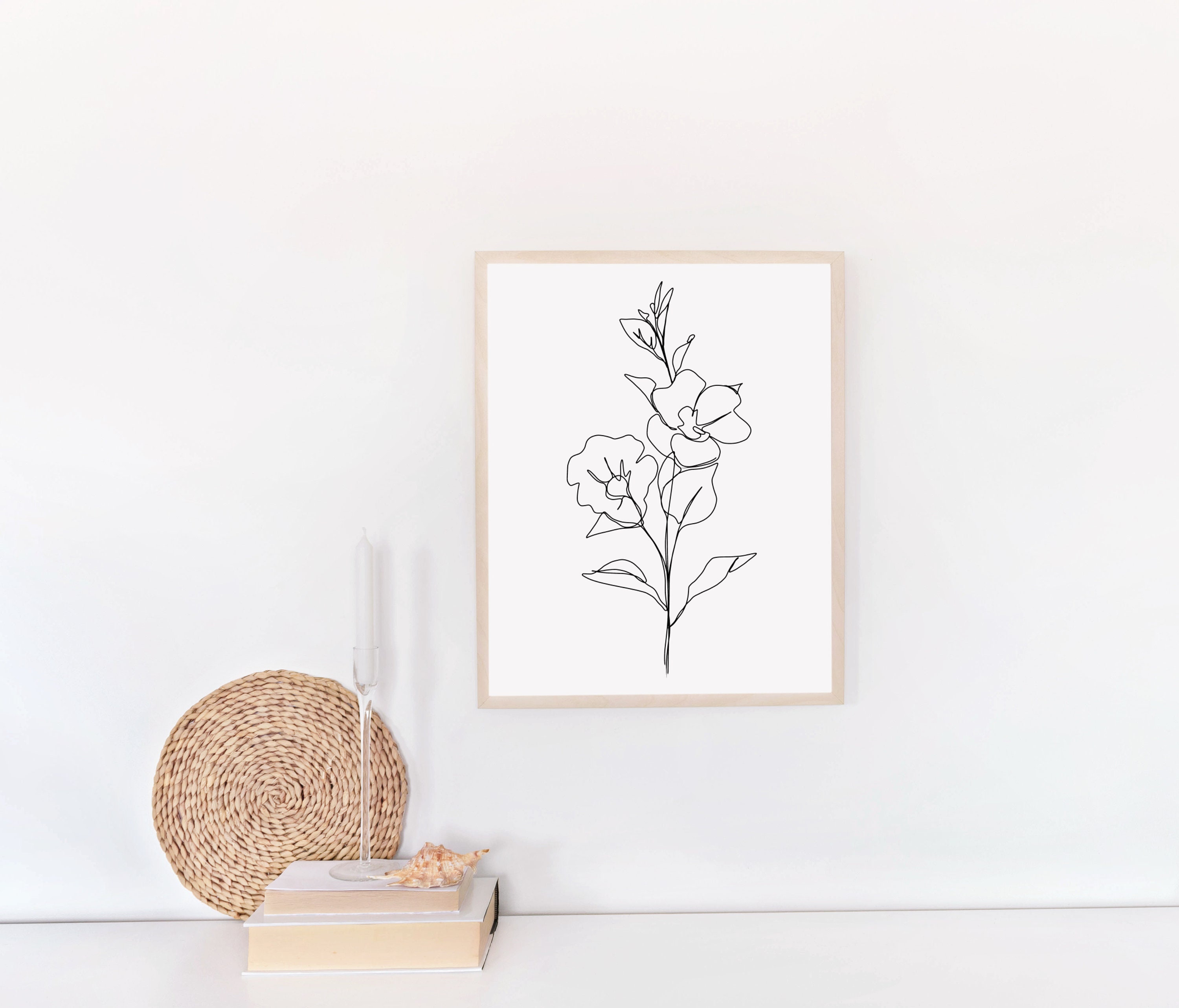 Simple Line Art Minimalist Art Print Boho Art Fine Line - Etsy
