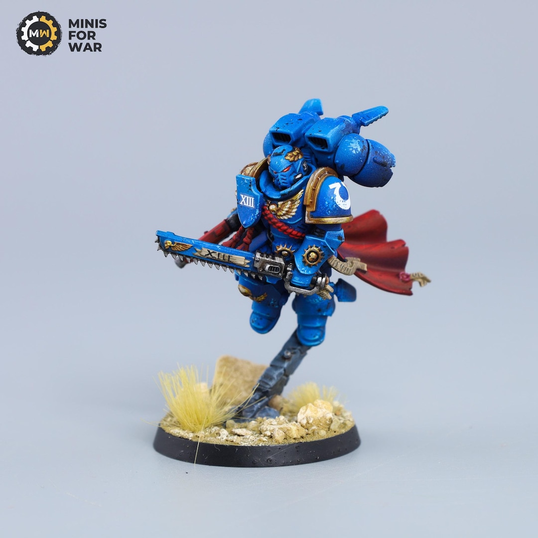 40k - Space Marines - Ultramarines - Captain With Jump Pack [PAINTED ...