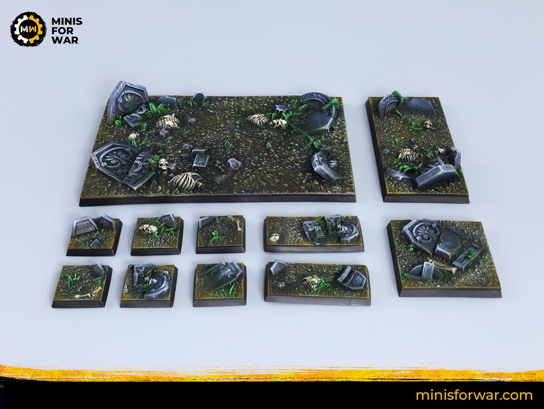 Graveyard - Square - Battle Ready 3D Bases for Wargames, Miniatures ...