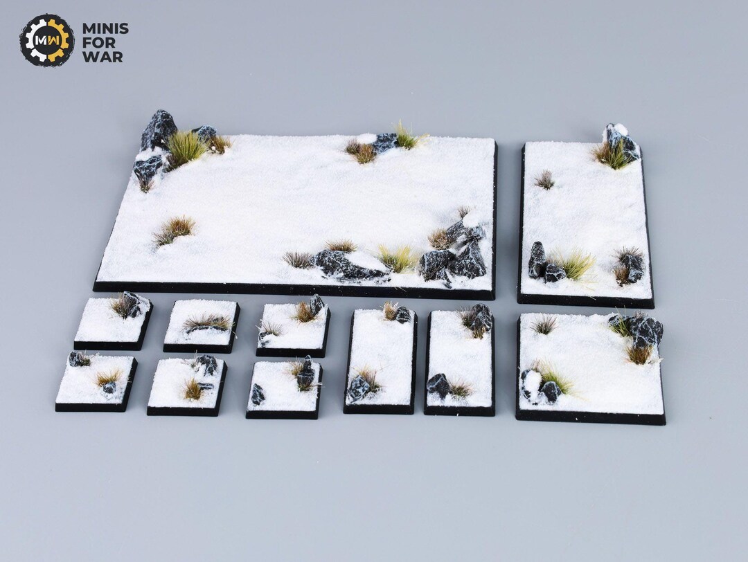 Classic Snow Square Battle Ready Bases for Wargames, Miniatures ...