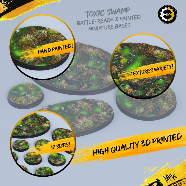 Toxic Swamp - Battle Ready 3D Bases for Wargames, Miniatures, Figures ...