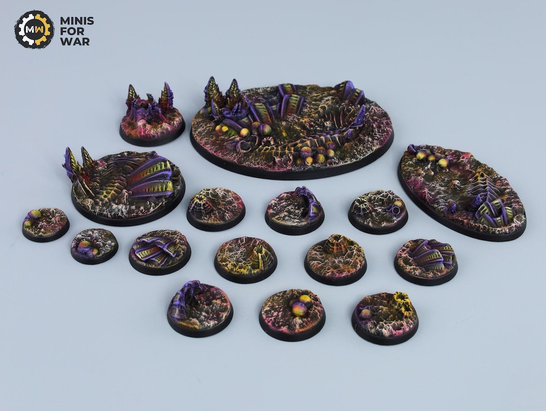 Alien Hive Battle Ready Bases for Wargames, RPG Different Sizes PAINTED ...