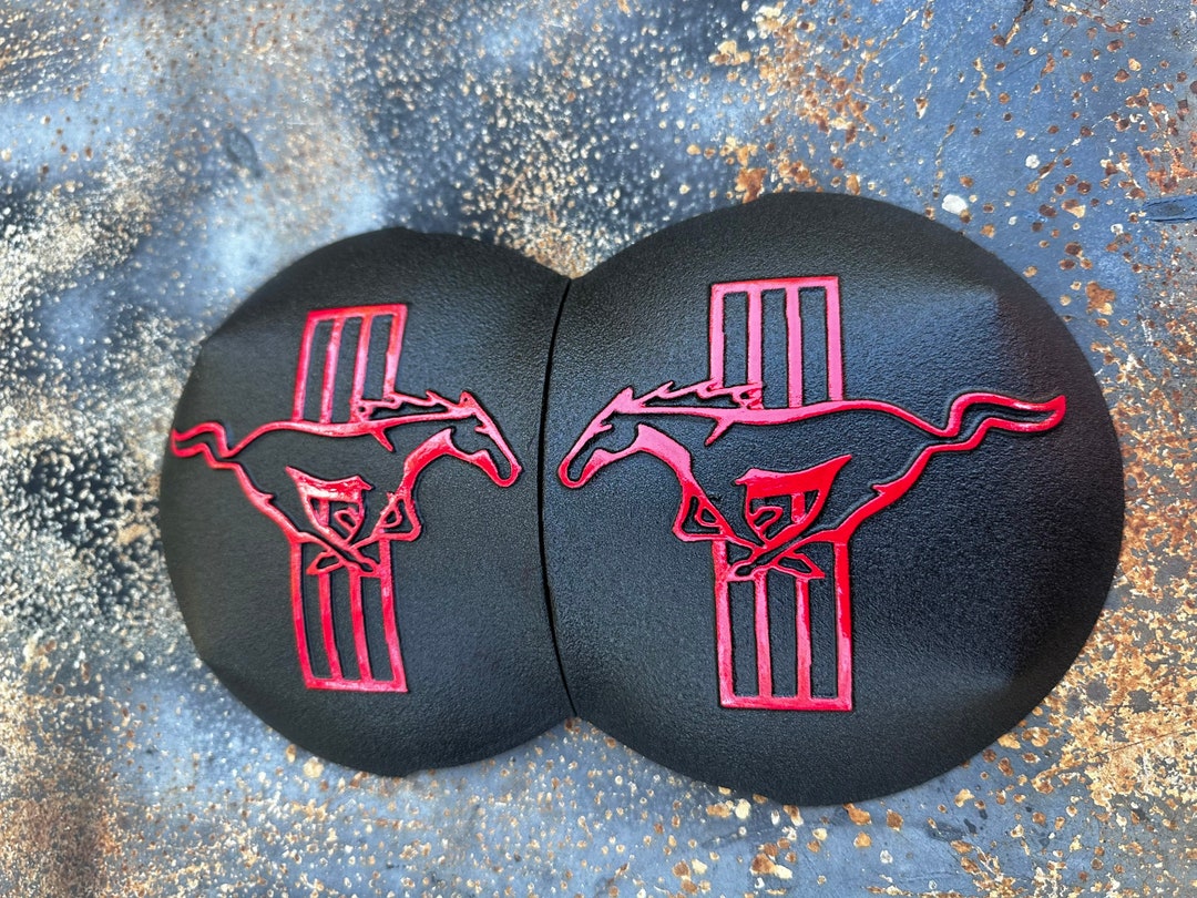 Ford Mustang Strut Tower Covers (2005-2014): Pony Tribar (choose Logo ...
