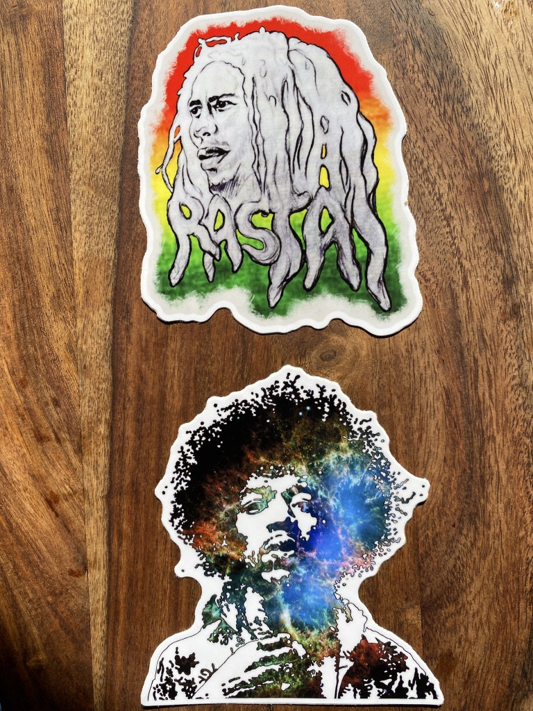 Jimi Hendrix Sticker 4"x4" Die Cut One of a Kind Original Art Sticker ...