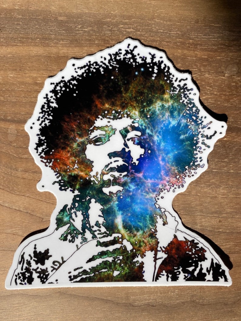 Jimi Hendrix Sticker 4"x4" Die Cut One of a Kind Original Art Sticker ...