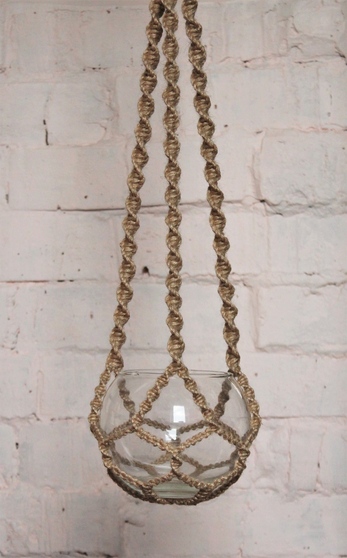 Macrame Plant Hanger Without Tassel Macram Plant Hanging Etsy